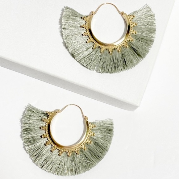 Anthropologie | Jewelry | Anthropologie Gold Plated Filigree Sage Green ...
